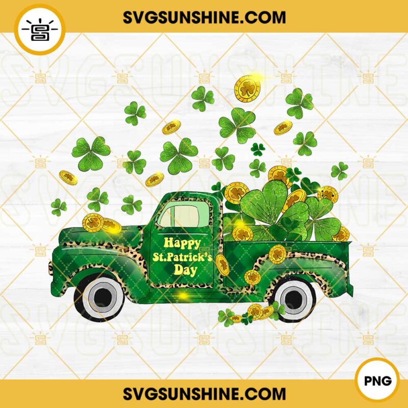 Happy St Patricks Day Green Truck PNG, Shamrock Farm PNG, St Patricks ...