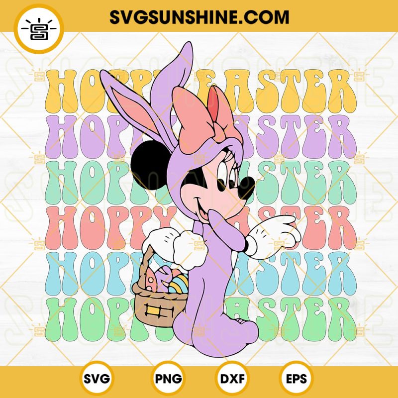 Hoppy Easter SVG, Minnie Mouse Easter Bunny SVG, Retro Disney Easter ...