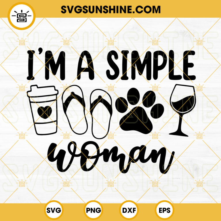 Im A Simple Woman Love Jesus And Horse SVG, Dog SVG, Coffee SVG, Simple ...