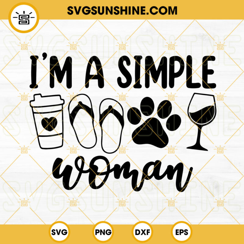 Im A Simple Woman Love Jesus And Horse SVG, Dog SVG, Coffee SVG, Simple ...