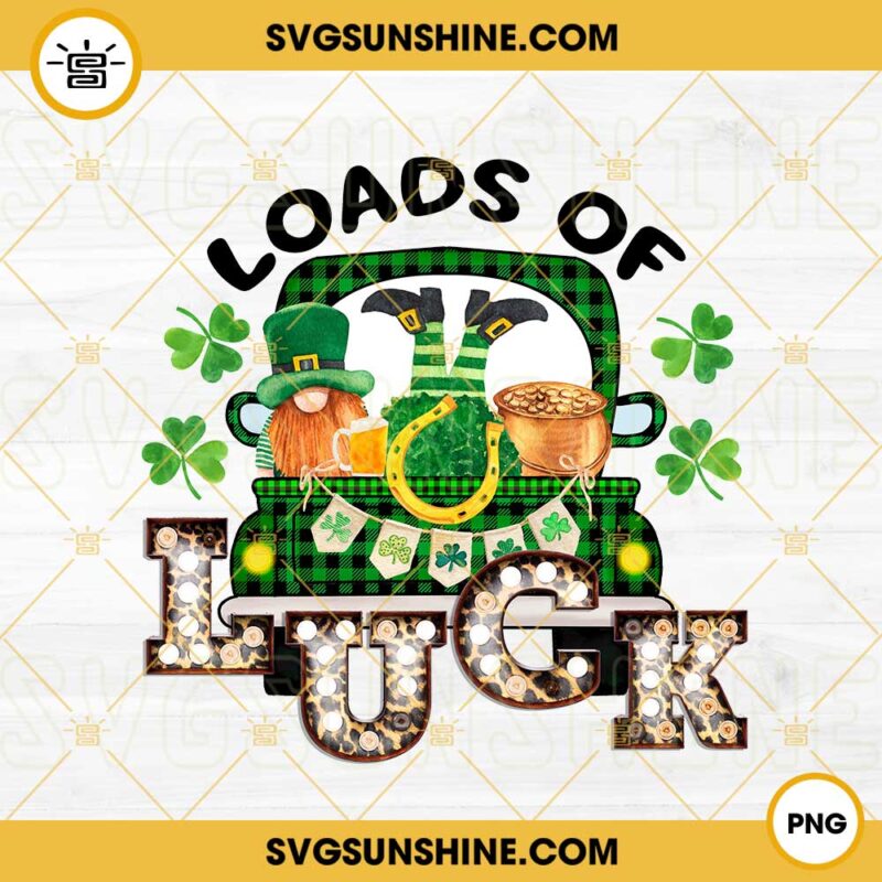 Loads Of Luck PNG, St Patricks Day Truck PNG, Gnomes PNG, Four Leaf ...
