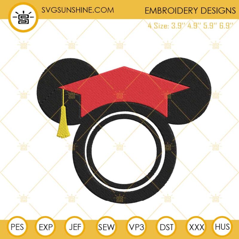 Mickey Ears Graduation Embroidery Designs, Disney Mouse Senior ...