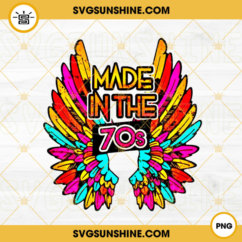 Made In The 70s PNG, Retro Vintage PNG, Rock Wings PNG Sublimation