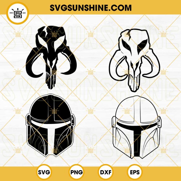 Mandalorian Helmet SVG Bundle, Mythosaur Skull SVG, Boba Fett SVG, Star ...
