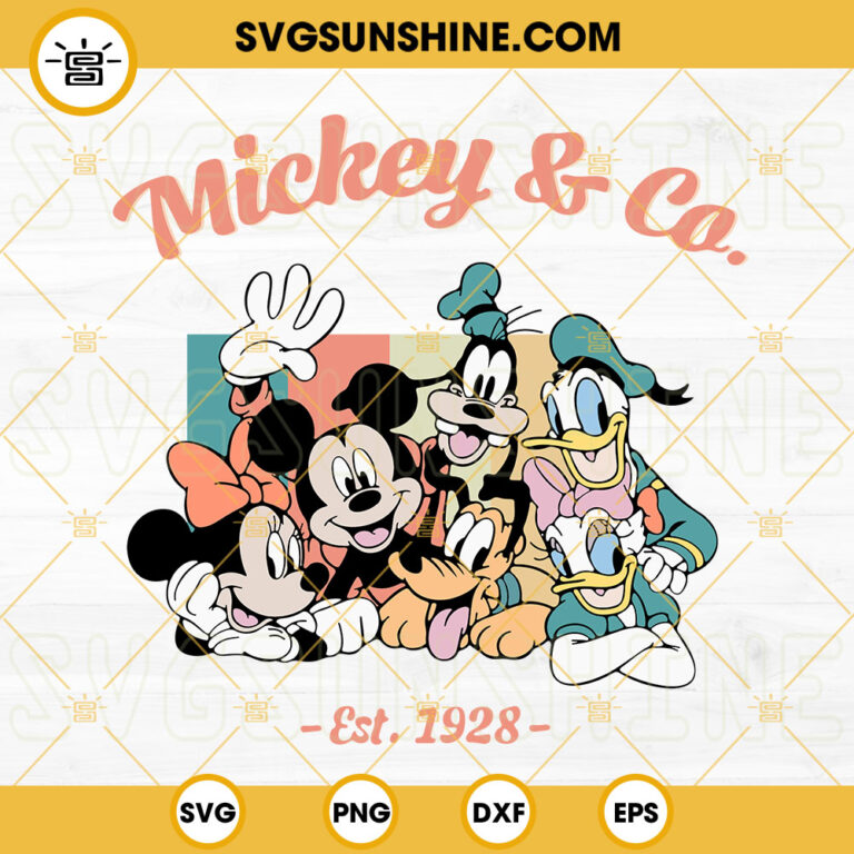 Mickey And Co Est 1928 SVG, Retro Mickey And Friends SVG, Disney Family ...