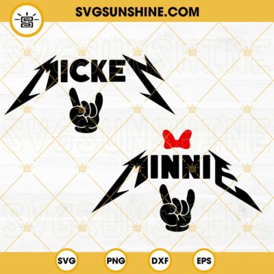 Mickey And Minnie Rock And Roll SVG, Heavy Metal SVG, Disney Rock Hand ...