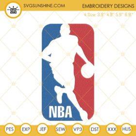 NBA Kobe Bryant Logo Embroidery File, Basketball League Embroidery Design