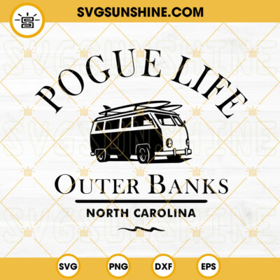 North Carolina Outer Banks SVG, Retro Pogue Life SVG, OBX SVG, Paradise ...
