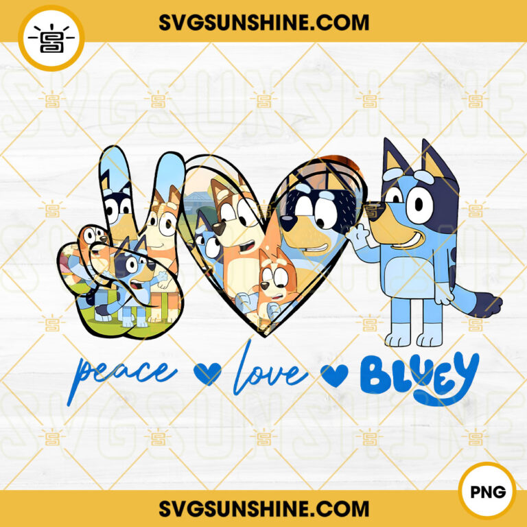 Bluey Heart SVG, Bluey Heeler Cartoon Love SVG PNG DXF EPS Cut Files