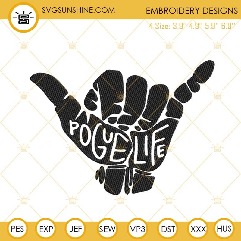 Pogue Life Embroidery Design, Outer Banks Embroidery File