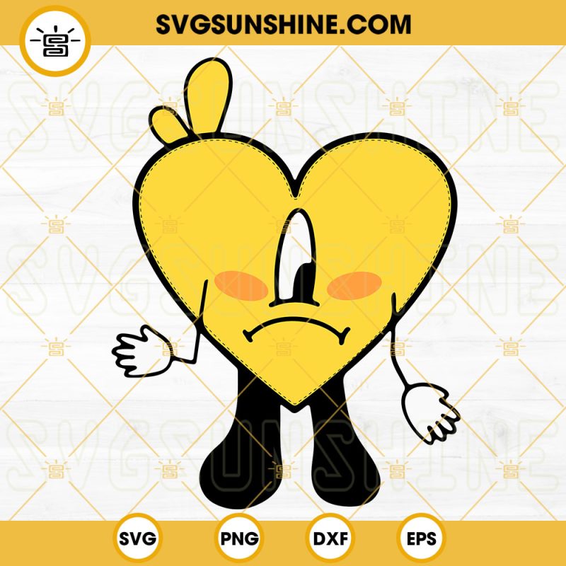 Sad Heart Easter Chicken SVG, Bad Bunny Easter Heart SVG, Easter Una ...