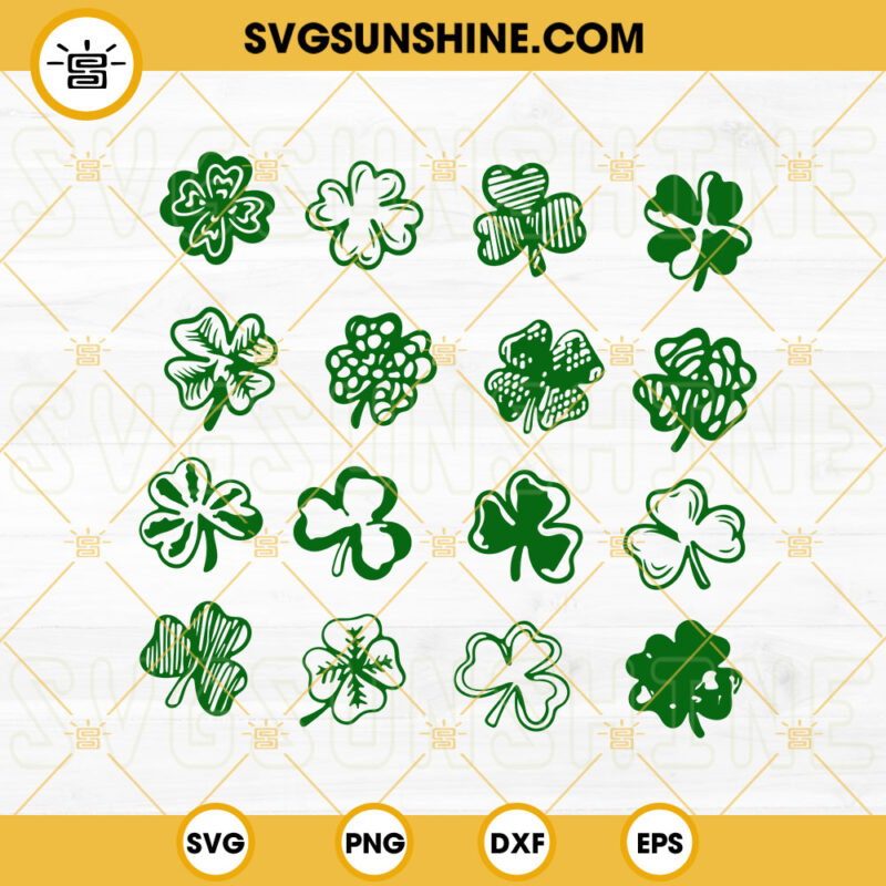 Shamrocks SVG Bundle, Four Leaf Clover SVG, St. Patrick's Day SVG PNG ...