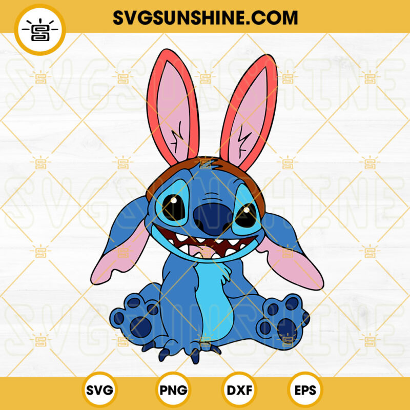 Stitch Bunny SVG, Easter Disney SVG, Happy Easter Day SVG PNG DXF EPS ...
