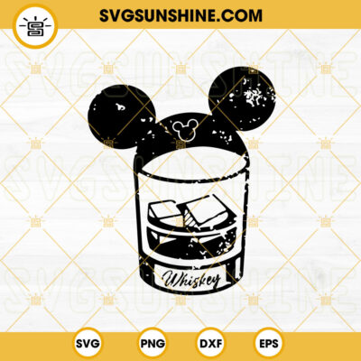 Whiskey Glass Mickey SVG, Mouse Head Alcohol SVG, Family Vacation SVG ...