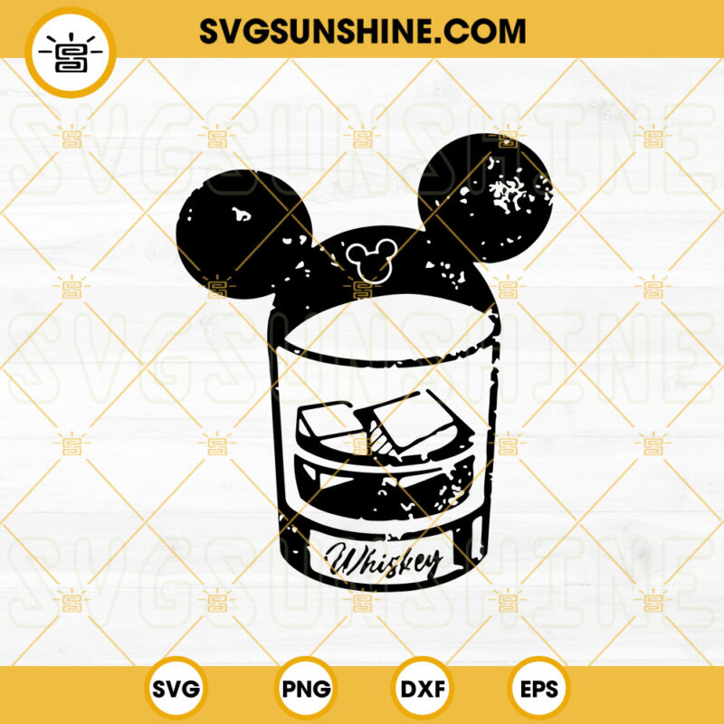 Whiskey Glass Mickey SVG, Mouse Head Alcohol SVG, Family Vacation SVG ...