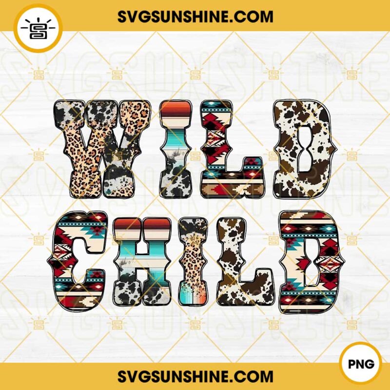 Wild Child PNG, Western PNG, Cowhide Background PNG, Aztec Print PNG ...