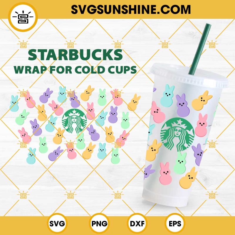 Easter Peeps Candy Starbucks Cup Wrap SVG, Cute Easter SVG, 24oz Venti ...