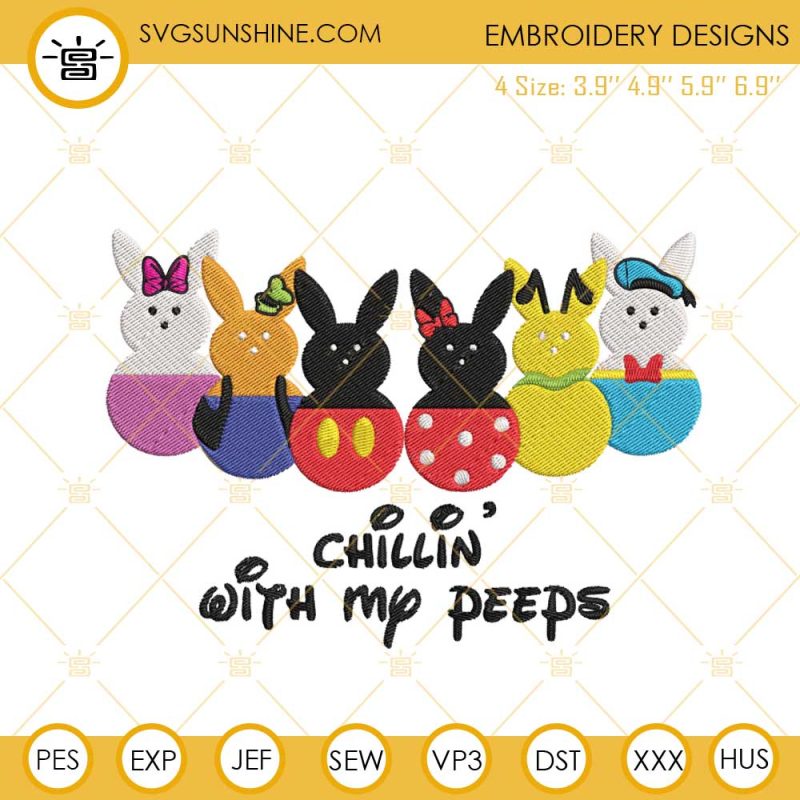 Chillin With My Peeps Embroidery Design, Disney Family Easter ...