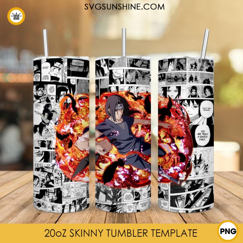 Itachi Uchiha 20oz Skinny Tumbler Wrap PNG, Naruto Shippuden Tumbler ...