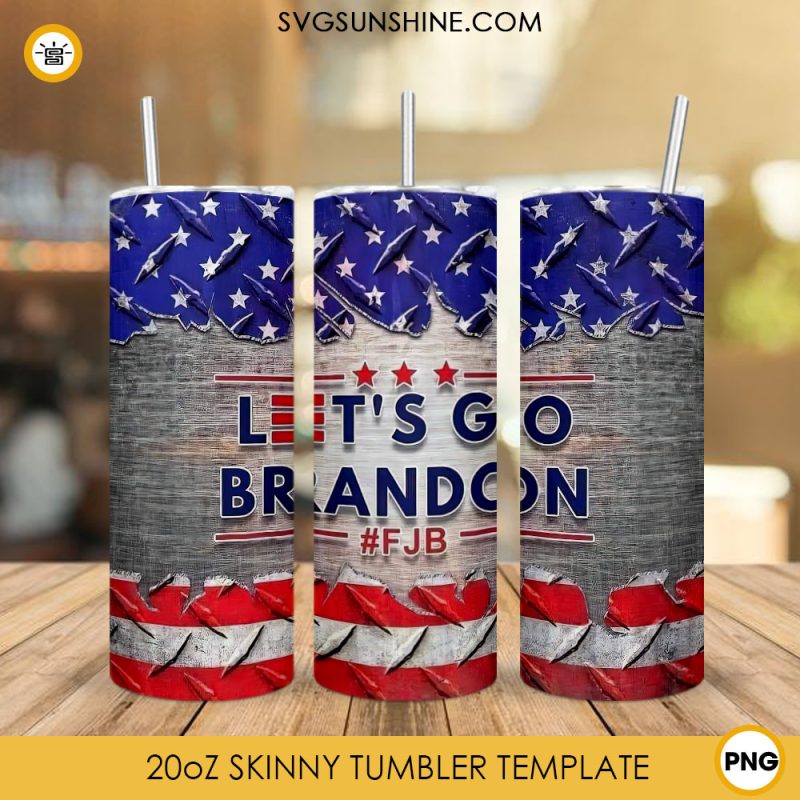 Let's Go Brandon FJB 20oz Skinny Tumbler PNG, Trump Tumbler Wrap ...