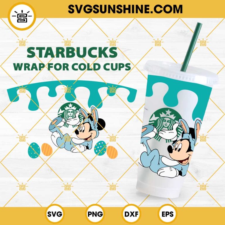 Mickey Easter Bunny Starbucks Wrap SVG, Disney Easter Starbucks SVG ...