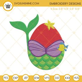 Princess Ariel Easter Egg Embroidery Designs, Little Mermaid Easter ...