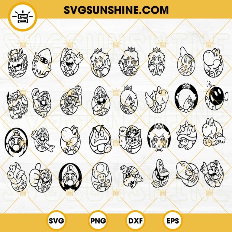 Super Mario SVG Bundle, Mario Bros SVG, Nintendo Game SVG PNG DXF EPS
