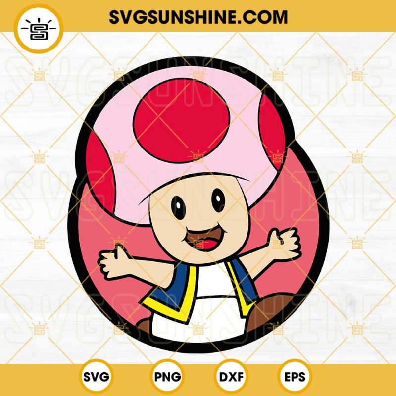 Toad Mario SVG, Super Mario Bros Character SVG PNG DXF EPS Cricut Files