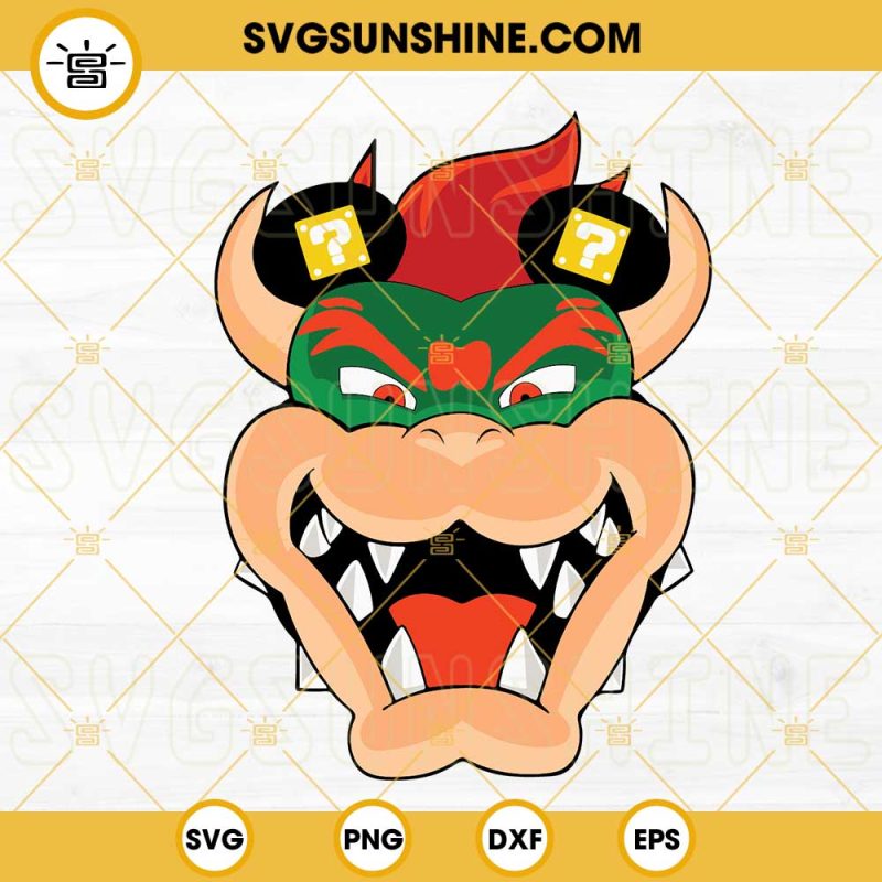 Bowser Mickey Mouse Ears SVG, King Koopa SVG, Super Mario Bros SVG PNG ...