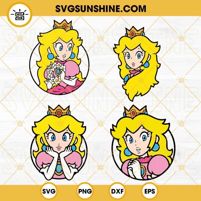 Princess Peach SVG Bundle, Princess Toadstool SVG, Princess Mario SVG ...