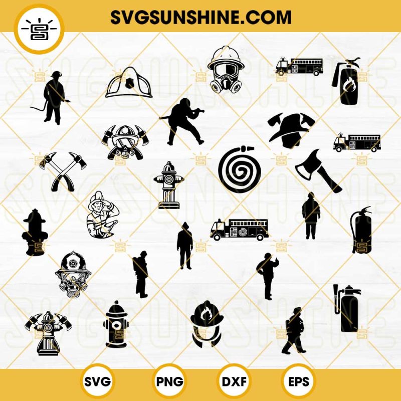 Firefighter SVG Bundle, Fireman SVG, Fire Hose SVG, Fire Hydrant SVG ...