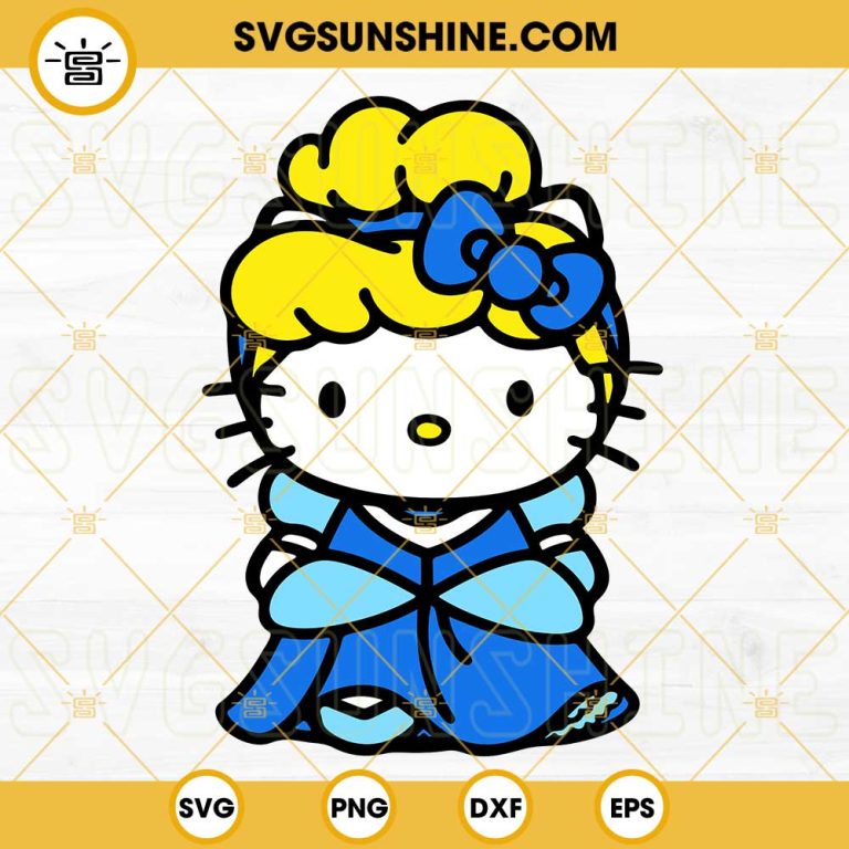 Hello Kitty Princess Cinderella SVG, Cute Cat Cinderella Princess SVG ...