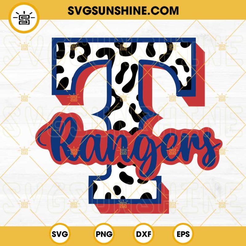 Texas Rangers Logo Leopard SVG, Rangers SVG, Texas Baseball Team SVG ...