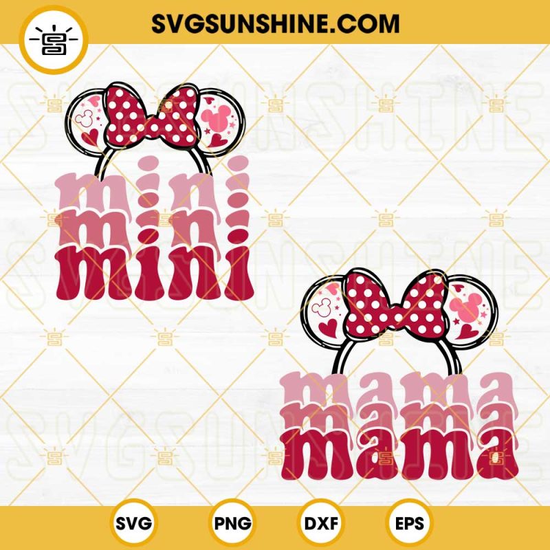 Minnie Ears Mama Mini SVG Bundle, Disney Mouse Mom SVG, Disney Family ...