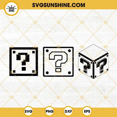 Mystery Box Mario SVG, Pixel Question Mark Block SVG, Super Mario SVG ...