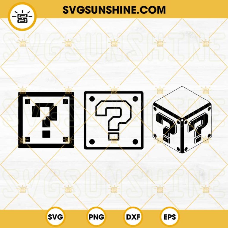 Mystery Box Mario SVG, Pixel Question Mark Block SVG, Super Mario SVG ...