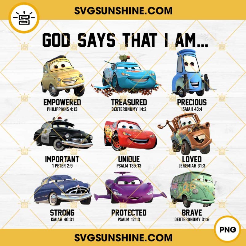 God Says That I Am Cars PNG, Cars Design PNG
