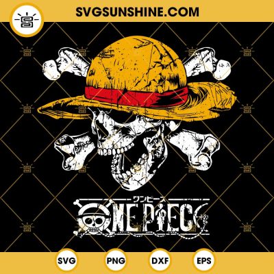 Luffy Skull SVG, One Piece Anime SVG PNG DXF EPS Cricut