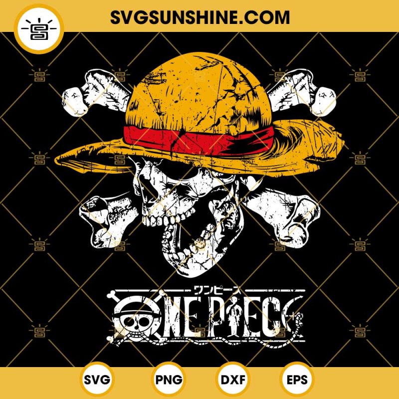 Luffy Skull SVG, One Piece Anime SVG PNG DXF EPS Cricut
