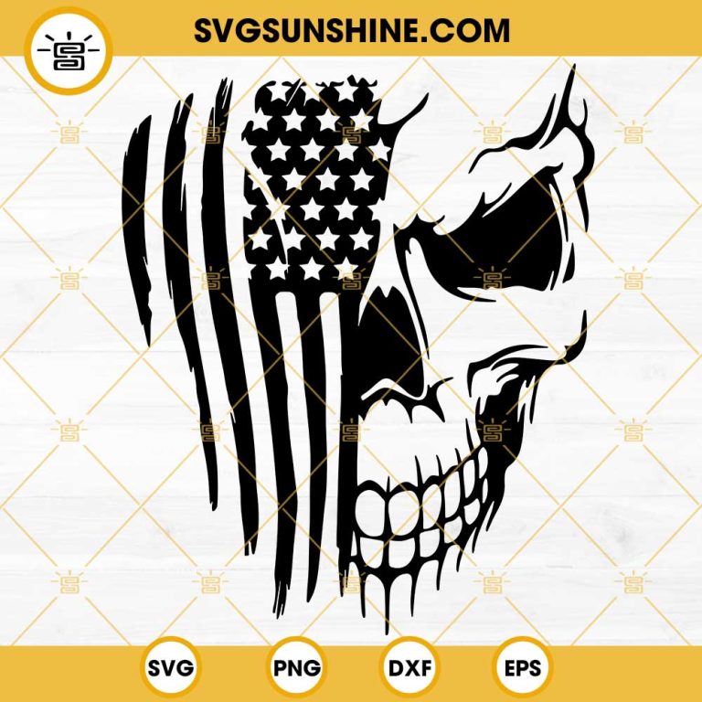 American Flag Skull SVG, USA Flag SVG, Patriotic Skull SVG PNG DXF EPS ...