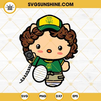 Hello Kitty Dustin Henderson SVG, Kitty Stranger Things SVG PNG DXF EPS ...