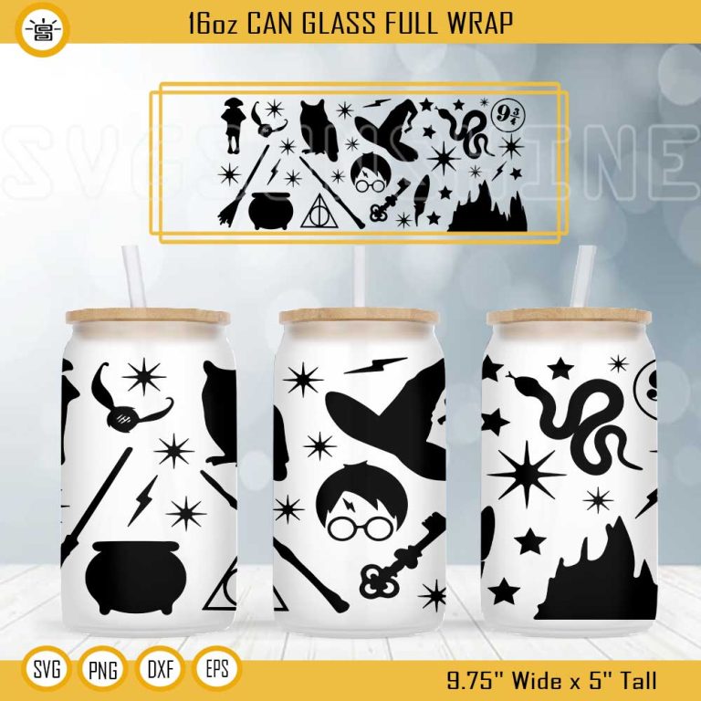 Harry Potter 16oz Libbey Can Glass Wrap SVG, Hogwarts School SVG ...