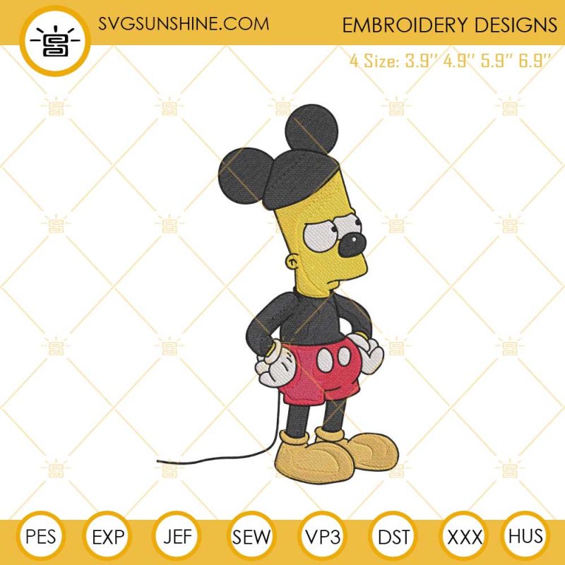 Bart Simpson Mickey Mouse Embroidery Designs, The Simpsons Disney ...