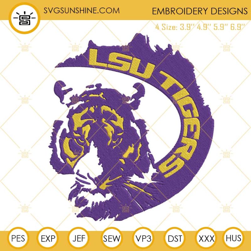 LSU Tigers Logo Machine Embroidery Designs Files