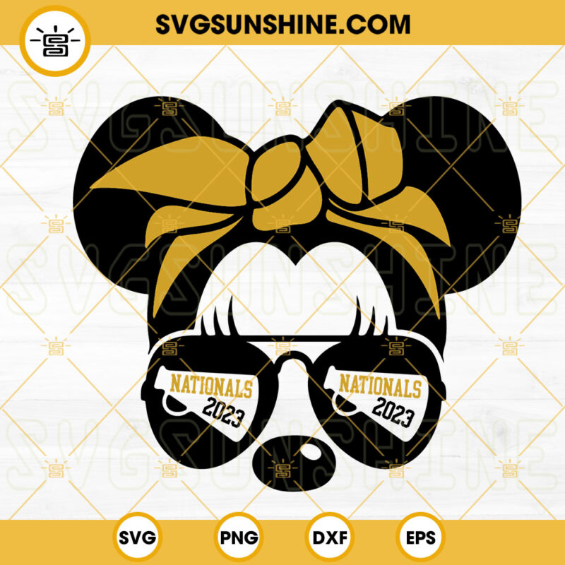 Minnie Mouse Cheer SVG, Bandana Sunglasses SVG, Nationals 2023 ...