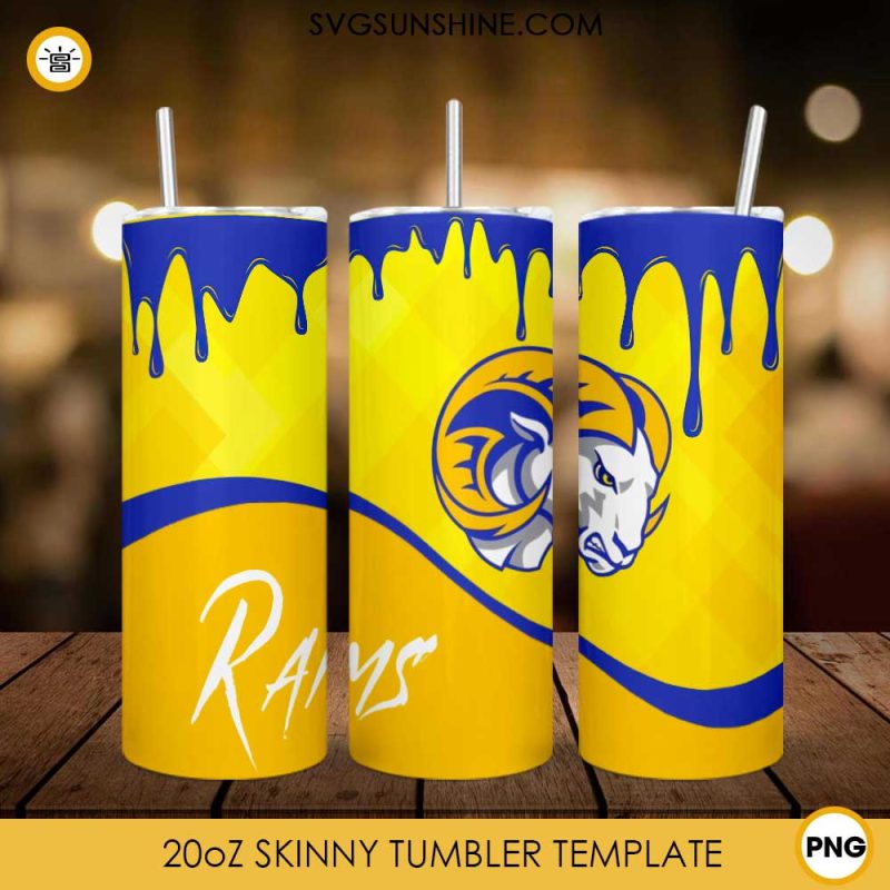 Rams Logo 20oz Skinny Tumbler Wrap Dripping PNG, Los Angeles Rams ...