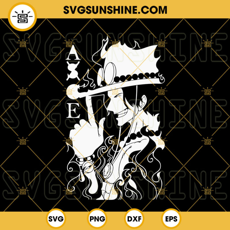 ACE One Piece SVG, ACE SVG, One piece Ace Anime Cartoon Tattoo SVG
