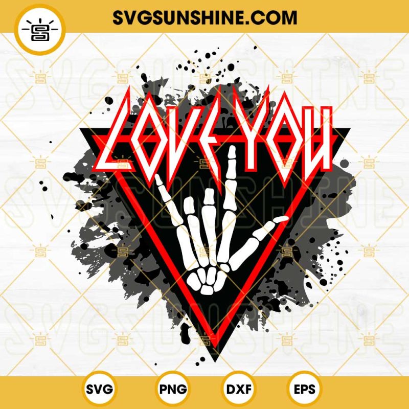 Skeleton Rock Hand Love You SVG, Rock Band SVG, Heavy Metal SVG, Funny ...
