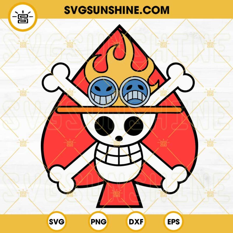 ACE One Piece SVG, ACE SVG, One piece Ace Anime Cartoon Tattoo SVG