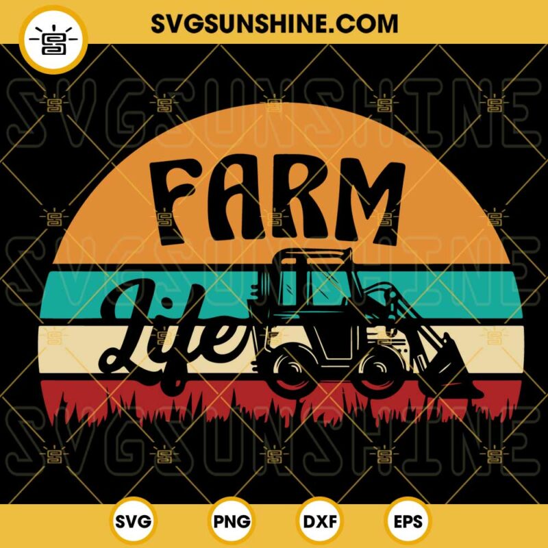 Retro Vintage Farm Life SVG, Farming SVG, Farmer Tractor SVG PNG DXF ...